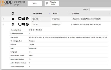 mappView帮助助手 mapp View帮助信息 指南 诊断 诊断页面 客户端信息