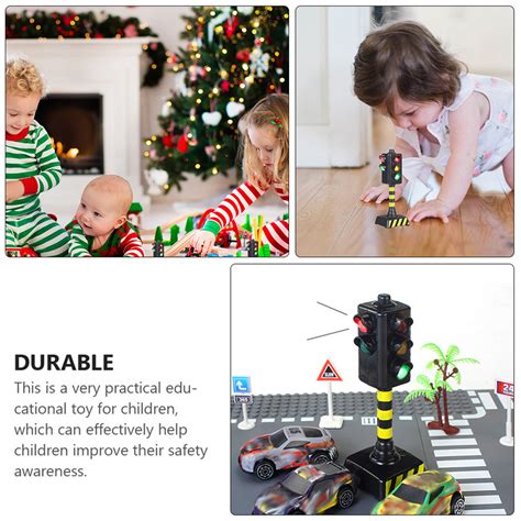 교통 신호등 모델 교육용 장난감 어린이 도로 안전 놀이 신호 장난감 플레이 차량 및 모델