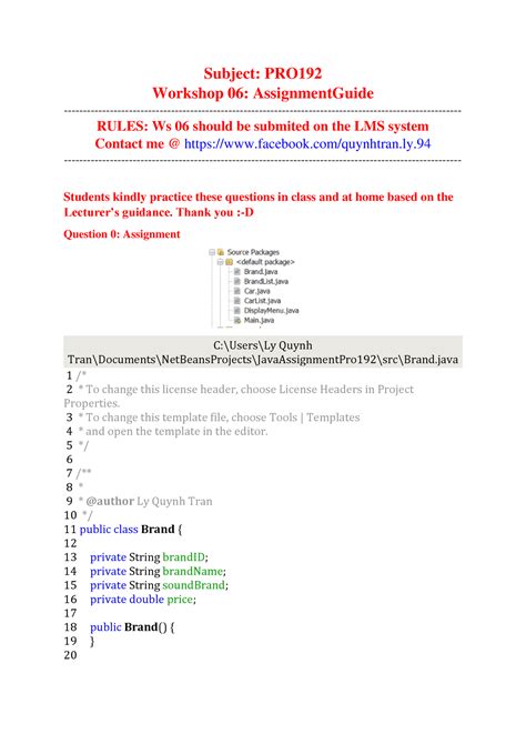 Workshop Pro Assignment Guide Tran Subject Pro