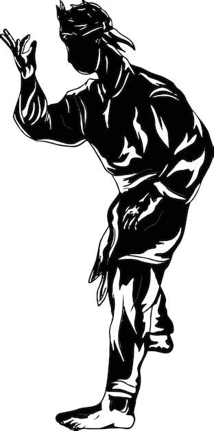 Pencak Silat 전투기 벡터의 그림 프리미엄 벡터