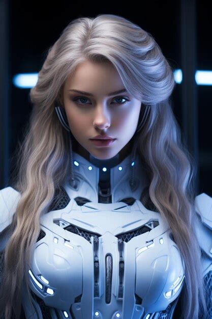 Premium Photo A Female In A Futuristic Space Suit