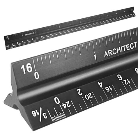 Architectural Scale Ruler12and Aluminum Architect Triangular Ruler