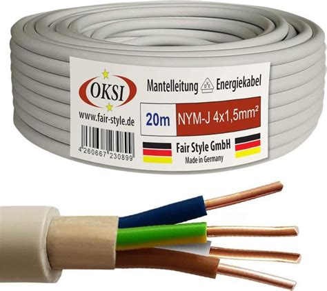 Câble gainé NYM J 4 x 1 5 mm² pour pièces humides Câble électrique en