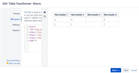 solved how to use table excerpt include table transform