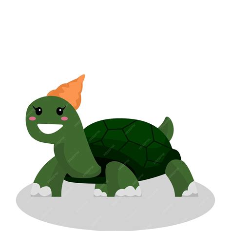 Premium Vector Cute Turtle Character Design Illustration