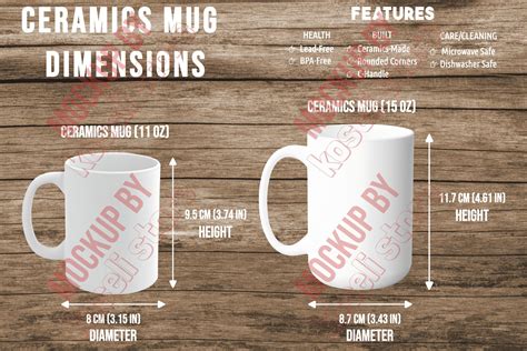 Mug Size Chart Coffee Mug Mockup 11 Oz Mug Mockups 15 Oz Mug Mockup
