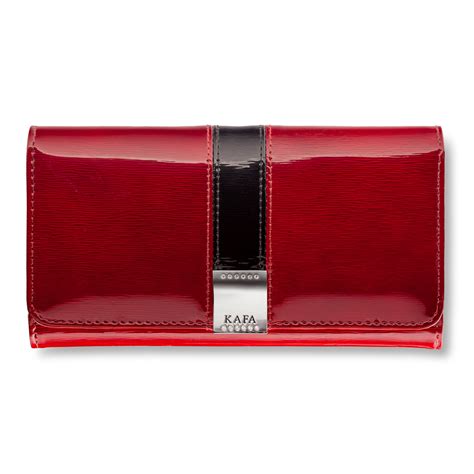 Великий шкіряний жіночий гаманець Kafa червоний 24 відділення Rfid блокування Id 1675809713