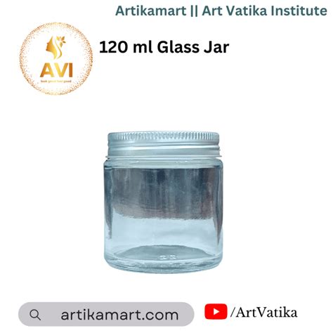 Get The Clear Round Glass Jar With Silver Cap 120ml Shop Now