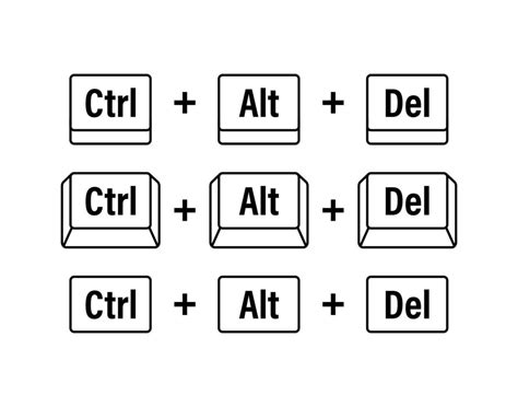 Ctrl Alt Del Shortcut Keys Keyboard Keys Computer Button Vector