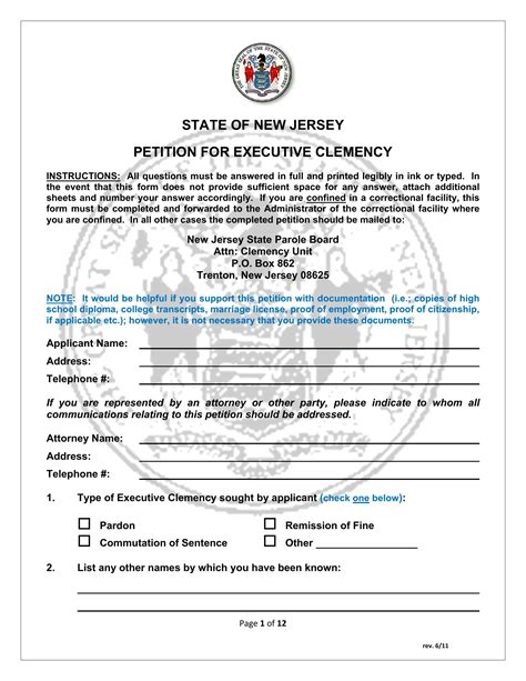 New Jersey Executive Clemency Pdf Form Formspal