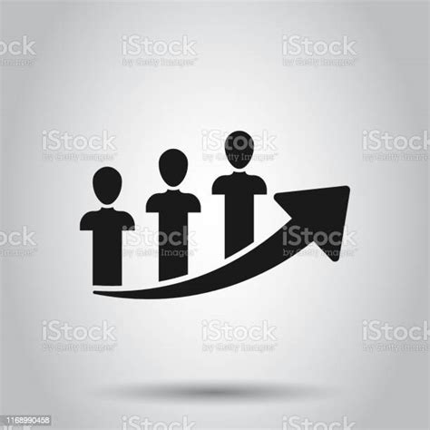 플랫 스타일의 성능 아이콘입니다 고립 된 배경에 경력 벡터 그림 화살표 비즈니스 개념을 가진 사람 개발에 대한 스톡 벡터 아트