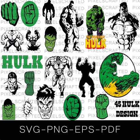 Hulk Svg Bundle Hulk Cut File Clipart Superhero Svg Bundle