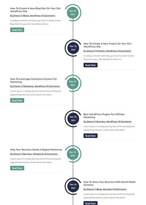 Divi Blog Module Timeline Layouts Pack Divi Layouts