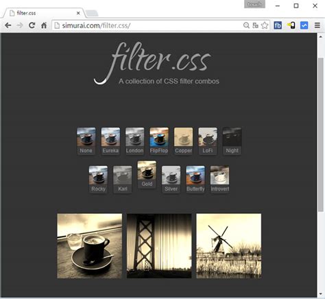 Filtercss 利用 Css 就能將照片套用各種不同的風格特效 關鍵應用