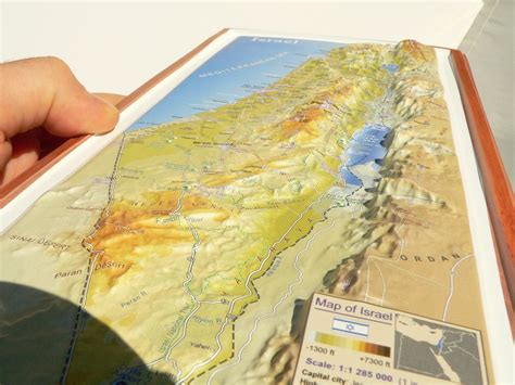 Israel 3 D Topographic Wall Map Roads Holy Places Bible Land English 15