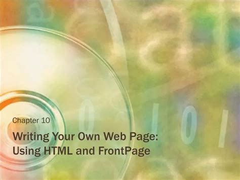 ppt writing your own web page using html and frontpage powerpoint
