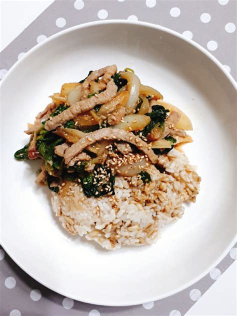 돼지등심시금치덮밥