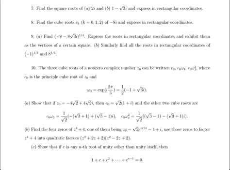 Solved Find The Squareroot S Of A I And Chegg