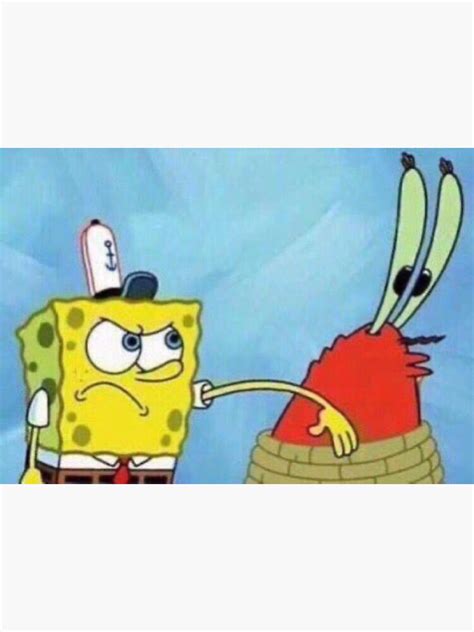 Spongebob Slapping Mr Krabs Sticker For Sale By Emdiver Redbubble
