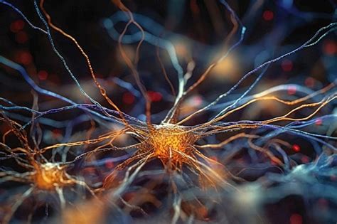 Abstract Neuron Cell Science Illustration Cell Health Science Generative Ai Photo Background And