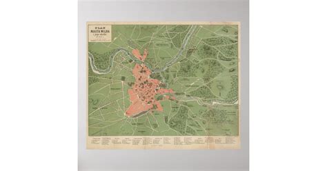 Vintage Map Of Vilnius Lithuania 1890 Poster Zazzle