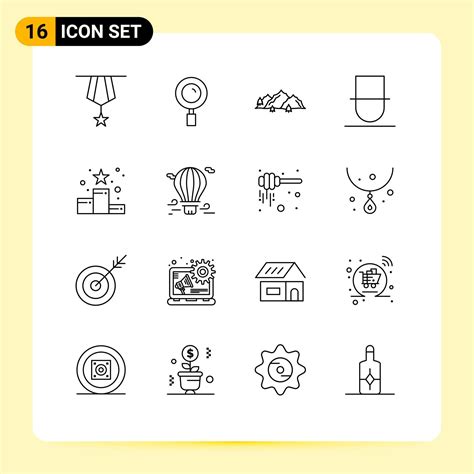 16 Thematic Vector Outlines And Editable Symbols Of User Human Search Gentleman Nature Editable