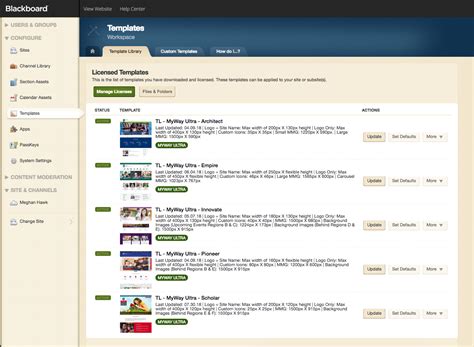 Template Updates Homepage