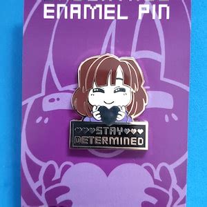 Frisk Undertale Hard Enamel Pins Stay Determined Etsy