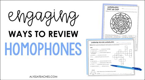 Engaging Homophones Activities For 4th Grade Alyssa Teaches