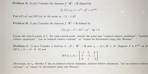 solved problem a 5 pts consider the function f r3→r