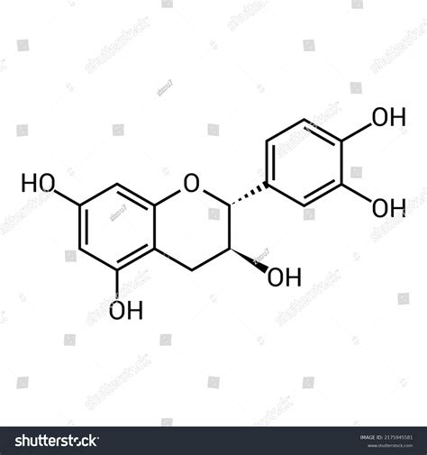 Chemical Structure Of Catechin C15h14o6 Royalty Free Stock Vector