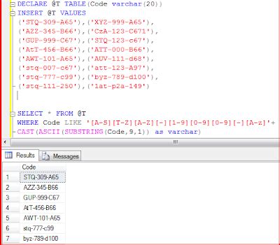 Sql Server Guide Regular Expression Problem In T Sql