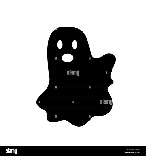 Halloween Ghost Flat Silhouette Vector Illustration Eps10 Stock