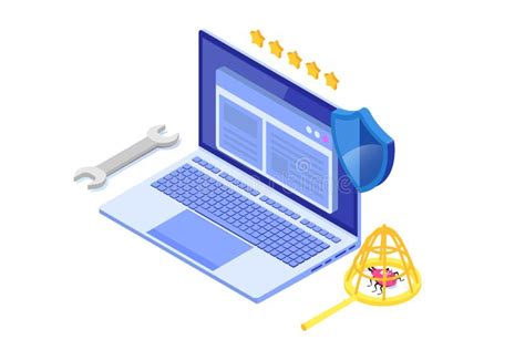 Software Or Application Testing Isometric Vector Concept Debugging