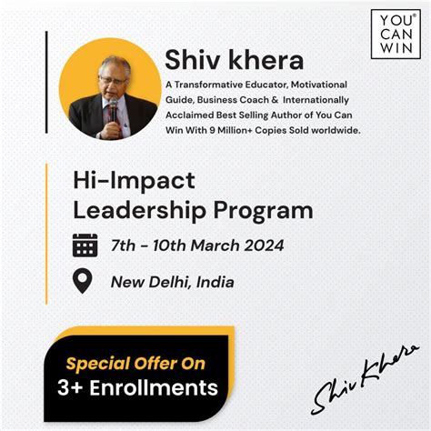 Shiv Khera On Linkedin Hi Impact Leadership