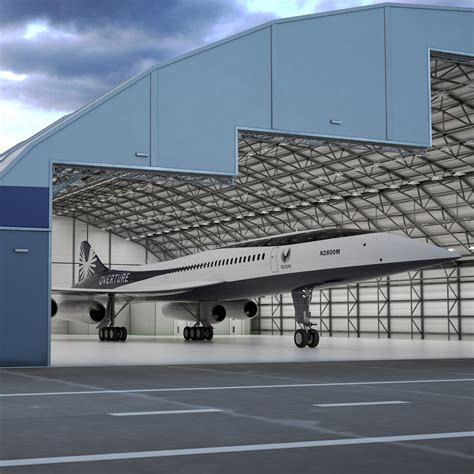 Modelo 3d Avión A Reacción Supersónico Overture En El Hangar