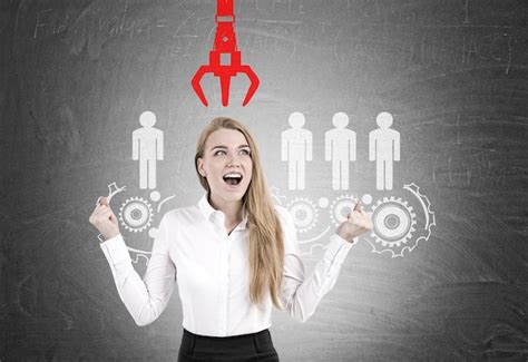 Premium Photo Happy Blond Businesswoman Is Screaming With Joy