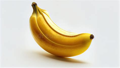 Fresh Whole Yellow Banana Fruit On White Background Ai Generative Stock