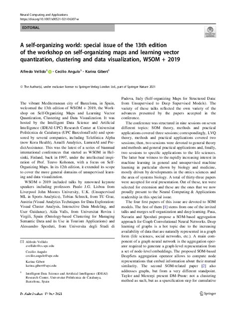Pdf A Self Organizing World Special Issue Of The 13th Edition Of The