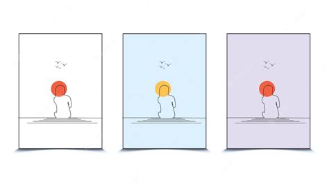 Une Femme Assise Au Bord De La Rivière Concept Vector Illustration