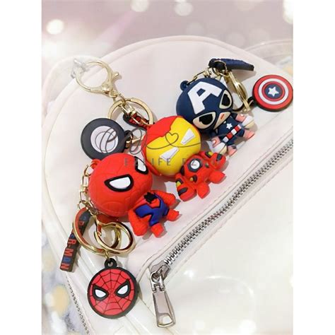 Jual Gantungan Kunci Marvel 3D Iron Man Captain America Spiderman Lucu