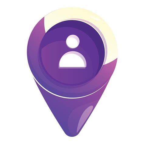 Púrpura Mapa Alfiler Icono Demostración El Ubicación De Un Usuario