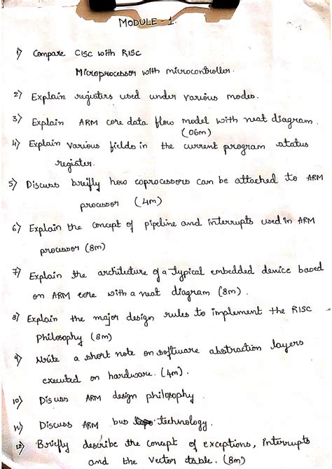 mes module 1 important questions microcontroller and embedded systems