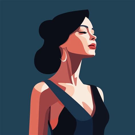 Premium Vector Elegant Woman Flat Illustration Vector