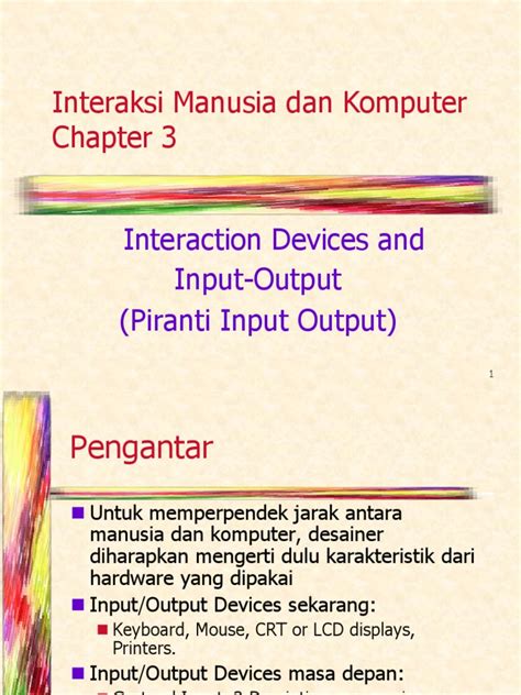 IMK (3) - Piranti Input Output | PDF | Komputer | Teknologi & Rekayasa