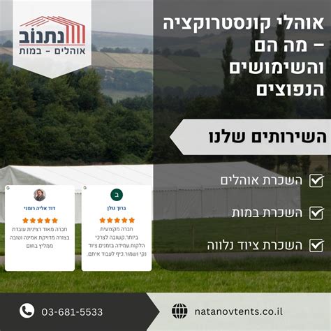 אוהלי קונסטרוקציה מה הם והשימושים הנפוצים אוהלי נתנוב