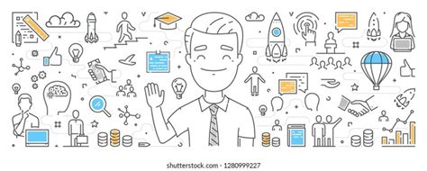 Line Web Concept Support Modern Linear Stock Illustration 647881009