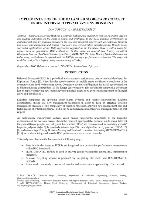 pdf implementation of the balanced scorecard concept under interval