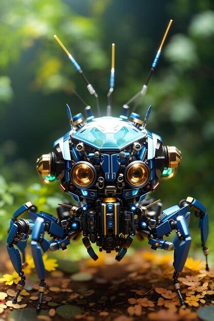 Premium Ai Image Macro View Of A Quirky Robotic Bug Ai Generative