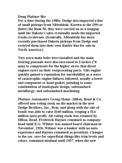 Doug Plattner Pdf Dodge Opel